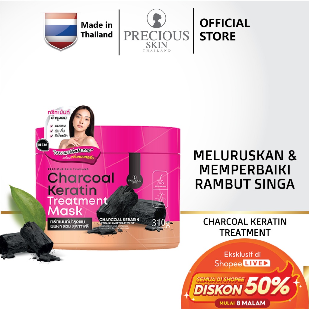 Jual Precious Skin Thailand Charcol Keratin Treatment Mask/keratin ...