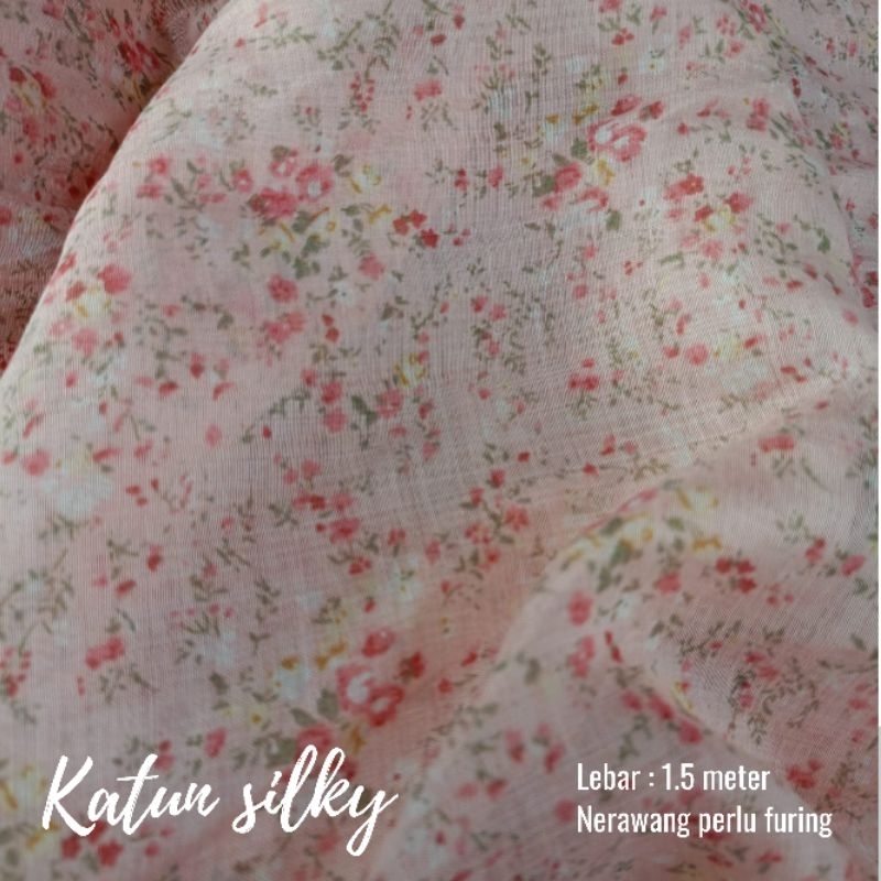 Jual kain katun silk mukena motif bunga | Shopee Indonesia