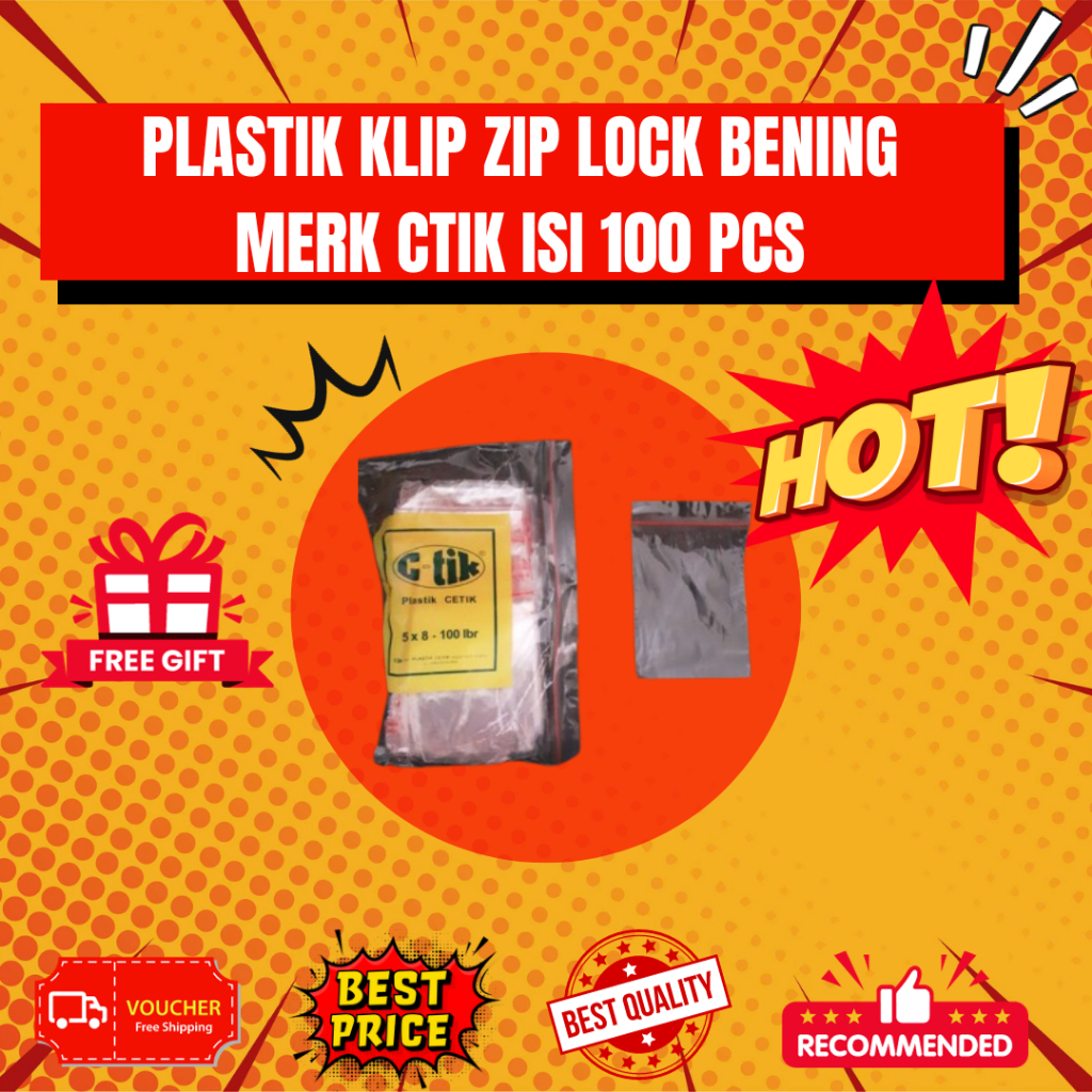 Jual Plastik Klip Zip Lock Ctik 100pcs | Shopee Indonesia
