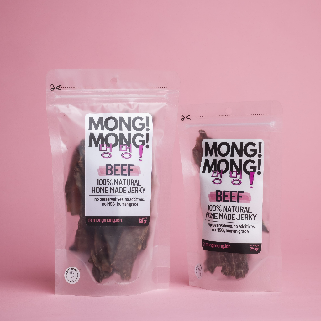 Jual MONGMONG! Beef Jerky snack anjing kering / dehydrated dog treats ...
