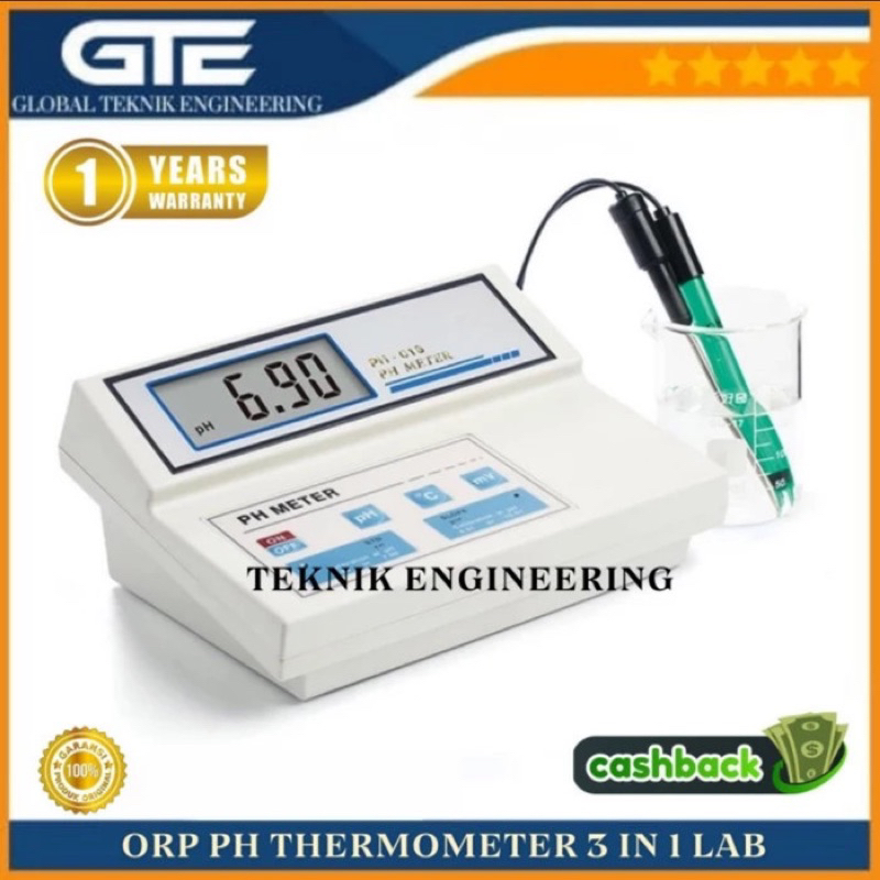 Jual PH ORP Thermometer 3 in 1 Benchtop Meter Tester Air Bench ...