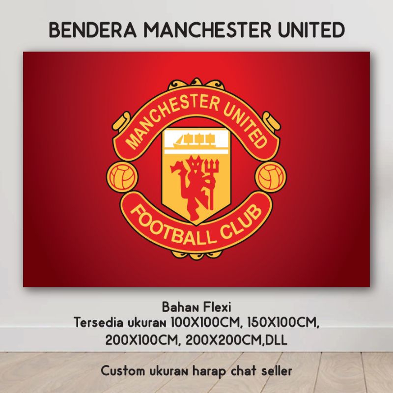 Jual BENDERA MANCHESTER UNITED WALLPAPER HIASAN KAMAR DINDING TEMPELAN ...