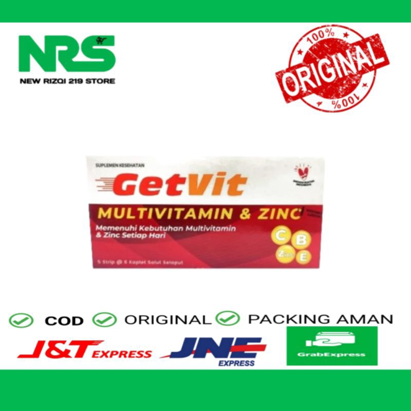 Jual GETVIT MULTIVITAMIN & ZINC | Shopee Indonesia