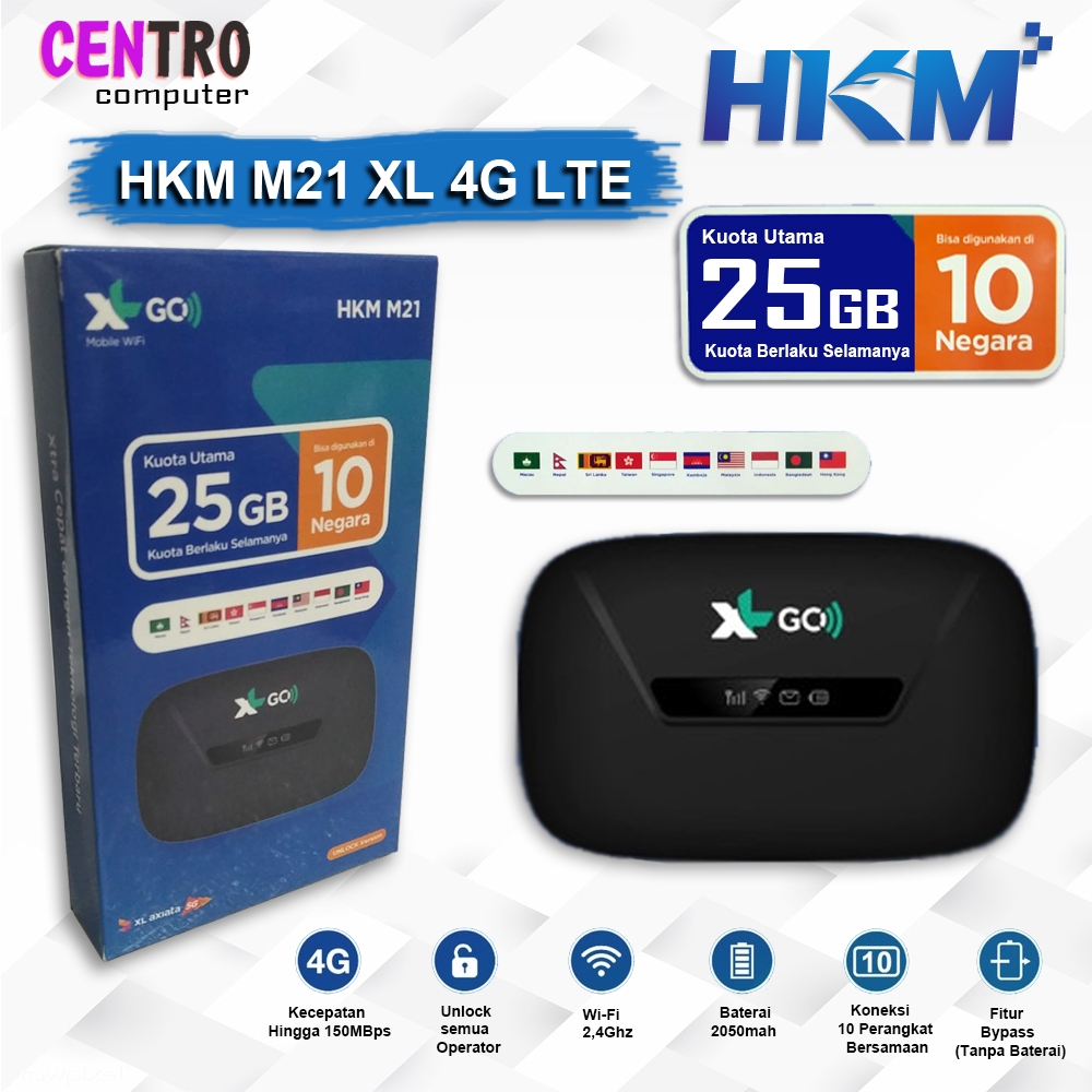Jual Modem Mifi HKM M21 XL 4G LTE - HKM M21 XL GO IZI 4G LTE BYPASS ...