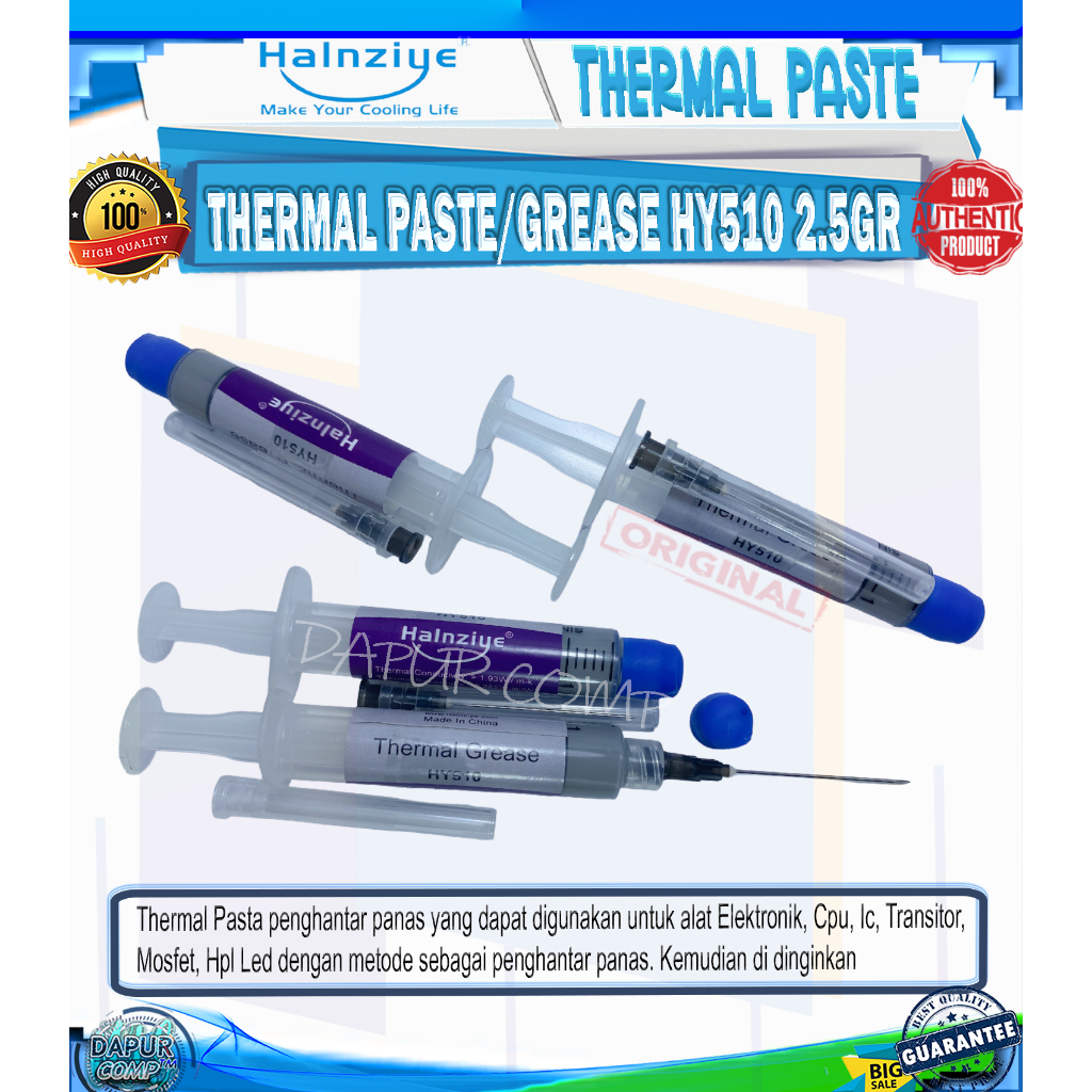 Jual THERMAL PASTE/GREASE HY 510 SPET CPU, LED HPL, IC, TRANSISTOR ...