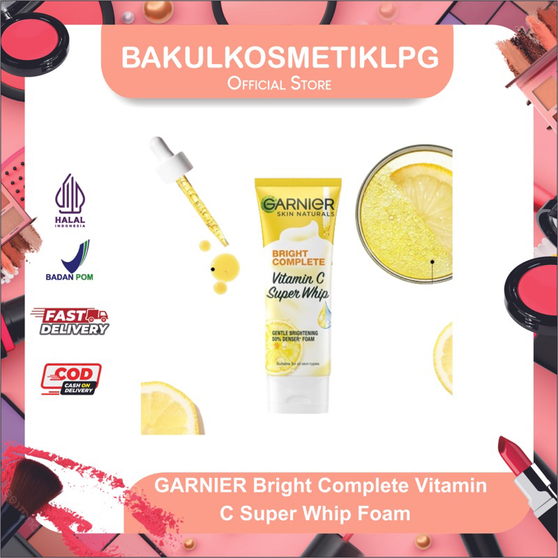Jual GARNIER Bright Complete Vitamin C Super Whip Foam - Facial Wash ...