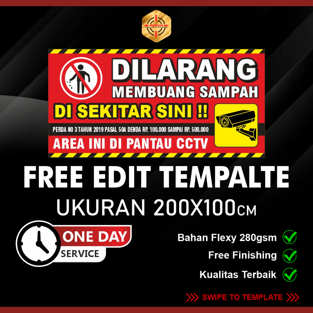 Jual iDk90 [ 200x100 ] Spanduk Dilarang Buang Sampah Disini Banner ...