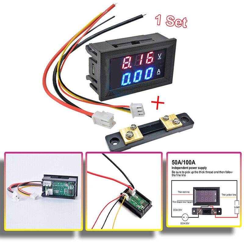 Jual Digital Combo Voltmeter Ammeter LED Display Volt Amperemeter with ...