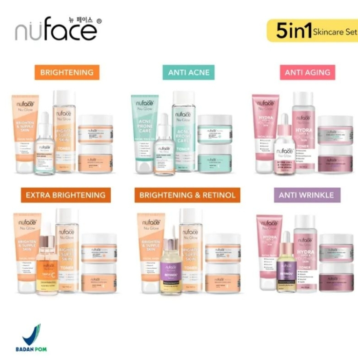 Jual Paket Nuface 5 in 1 Treatment brightening, acne & hydra youthful ...