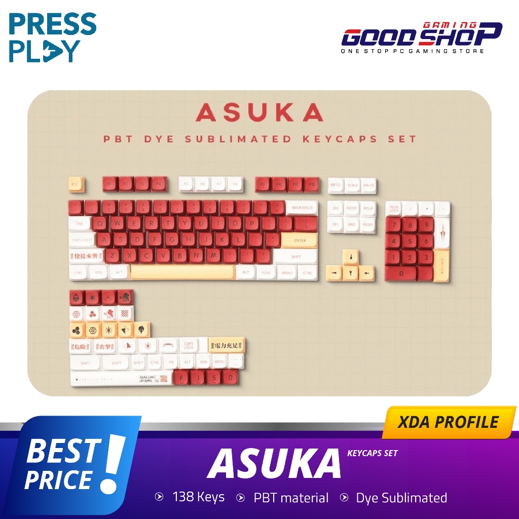 Jual Asuka EVANGELION PBT Dye Sub Keycaps Mechanical Keyboard | Shopee ...