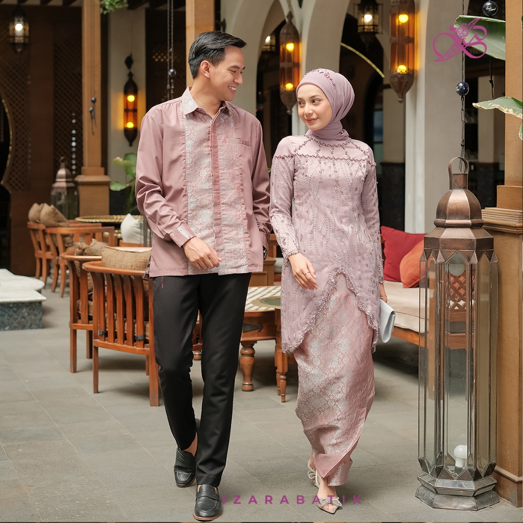 Jual IZARABATIK - Cynthia Mauve Set Kebaya Batik Modern Couple Wisuda ...