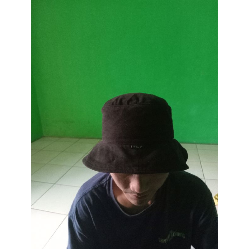 Jual Bucket hat/topi gunung simple hitam polos pria/wanita (unisex ...