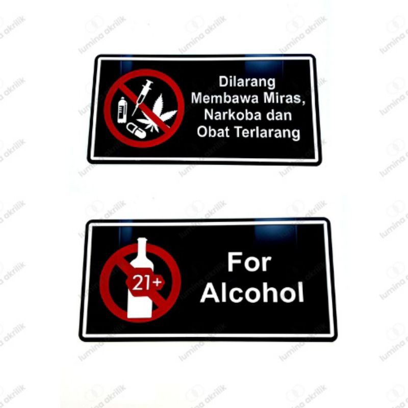 Jual Sign Dilarang Narkoba Alkohol Akrilik Huruf Timbul | Shopee Indonesia