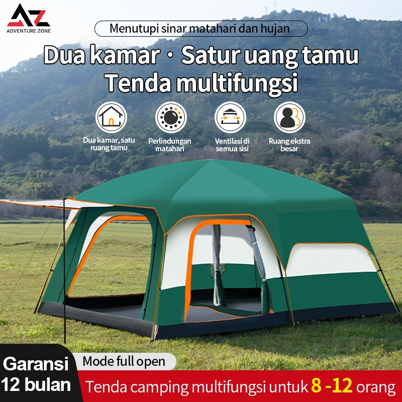 Jual 8-12 orang Tenda camping Tenda Tahan Air Lapisan Ganda Pertemuan ...