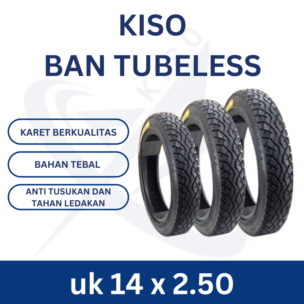 Jual KISO Ban Tubeless Ring 14x2.50 Sepeda Listrik Skuter Listrik Motor Listrik | Shopee Indonesia