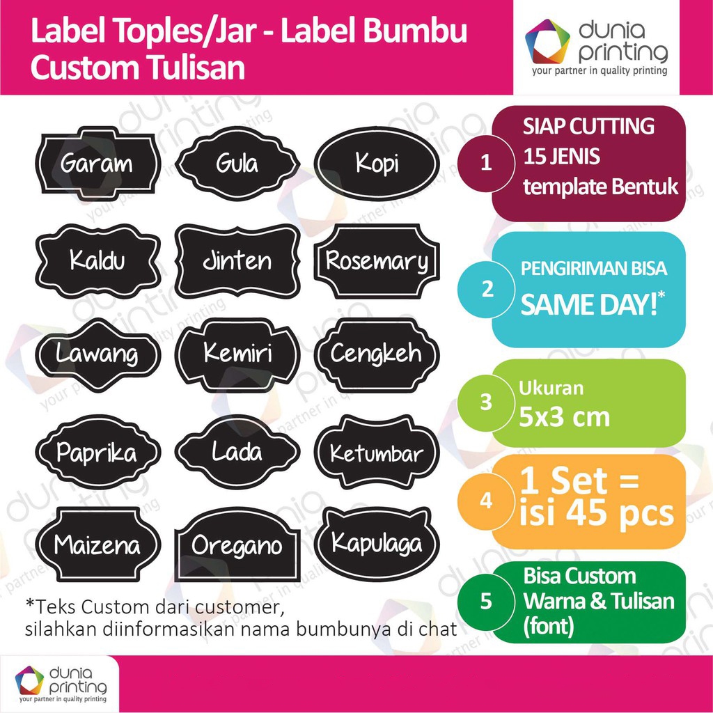 Jual Stiker Label Anti Air Toples / Bumbu / Saklar/ Serbaguna Custom ...