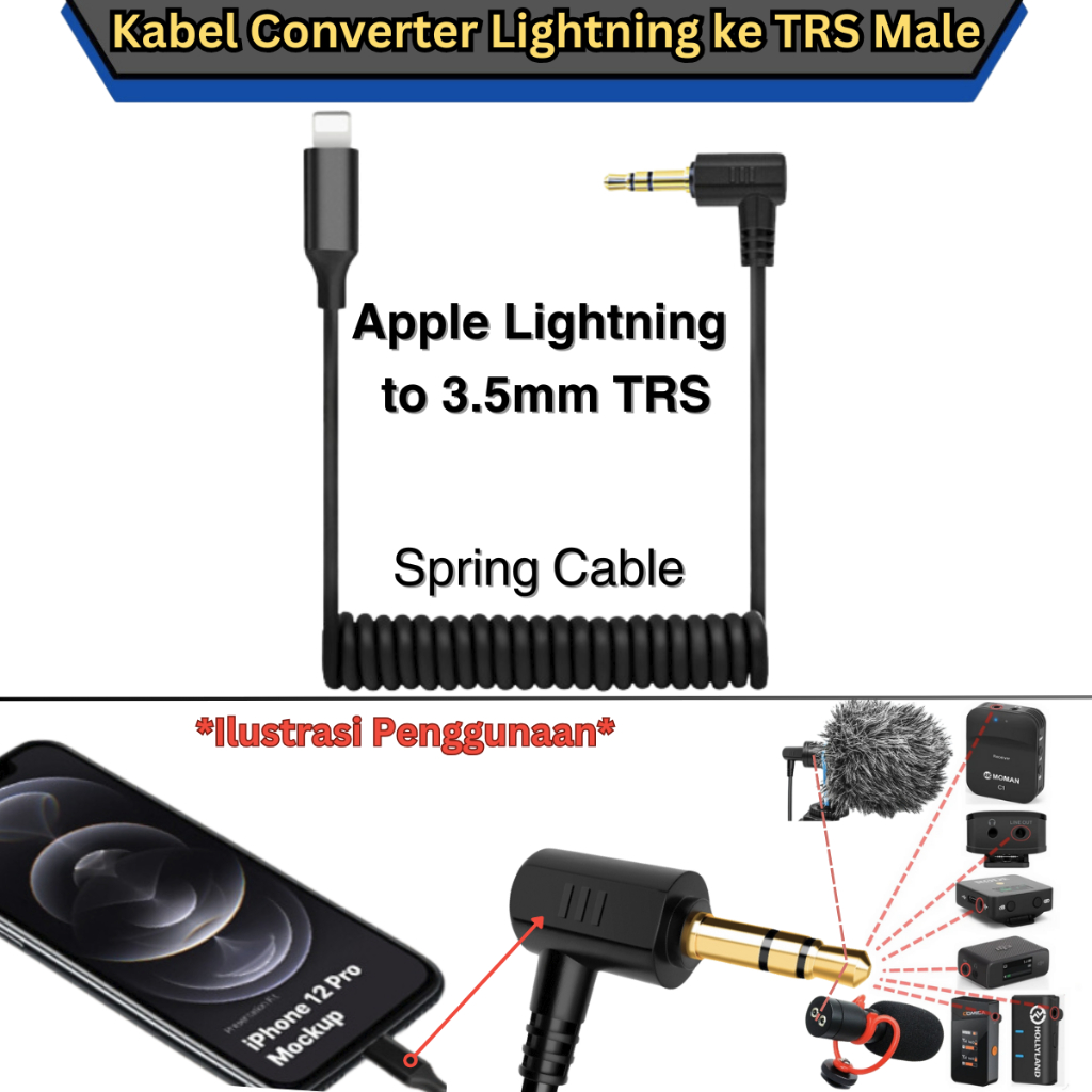 Jual Kabel Converter LIGHTNING ke TRS Male Microphone 3.5mm Adapter ...