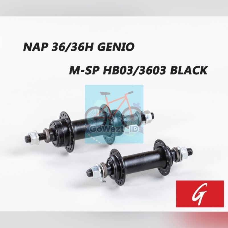 Jual Hub Bosch Nap Sepeda 36 Lubang GENIO Hitam Depan Belakang 36H Anak ...