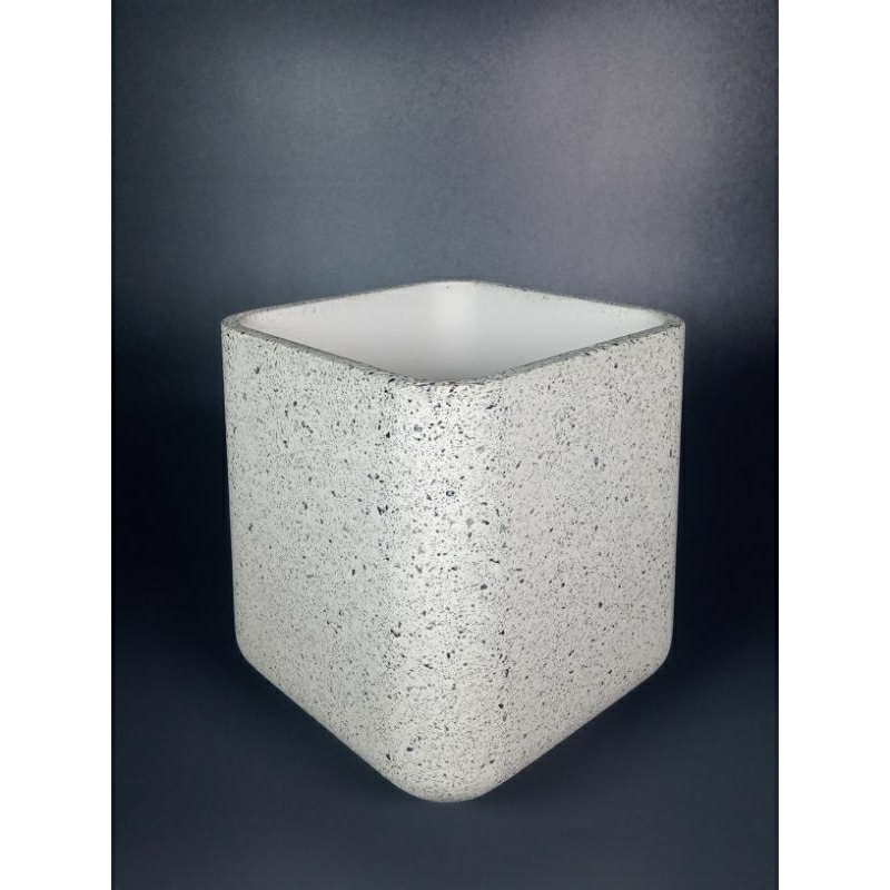 Jual Minimalis pot terazo batu alam kotak putih | Shopee Indonesia