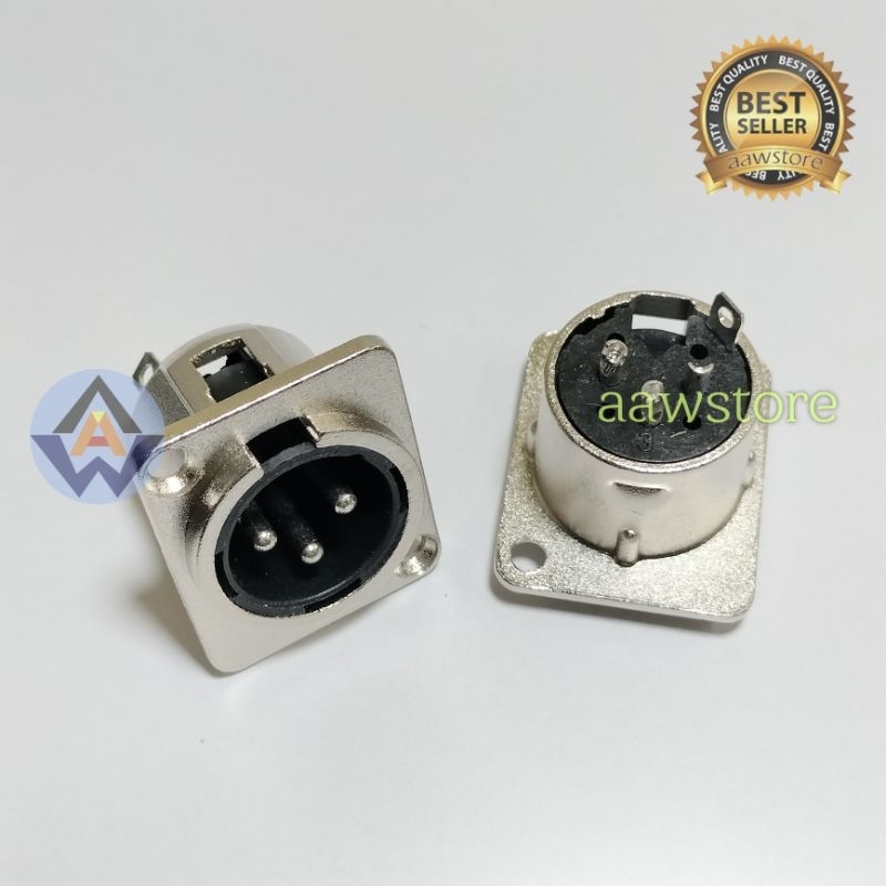 Jual Soket Canon body besi male female XLR konektor input output ...