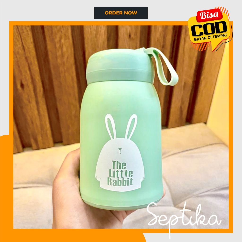 Jual botol kaca rabbit kelinci tanpa box,termos air panas dingin kaca ...