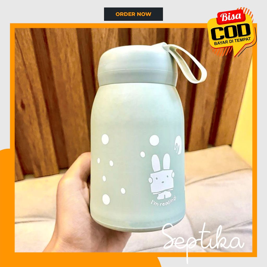 Jual botol kaca rabbit kelinci tanpa box,termos air panas dingin kaca ...