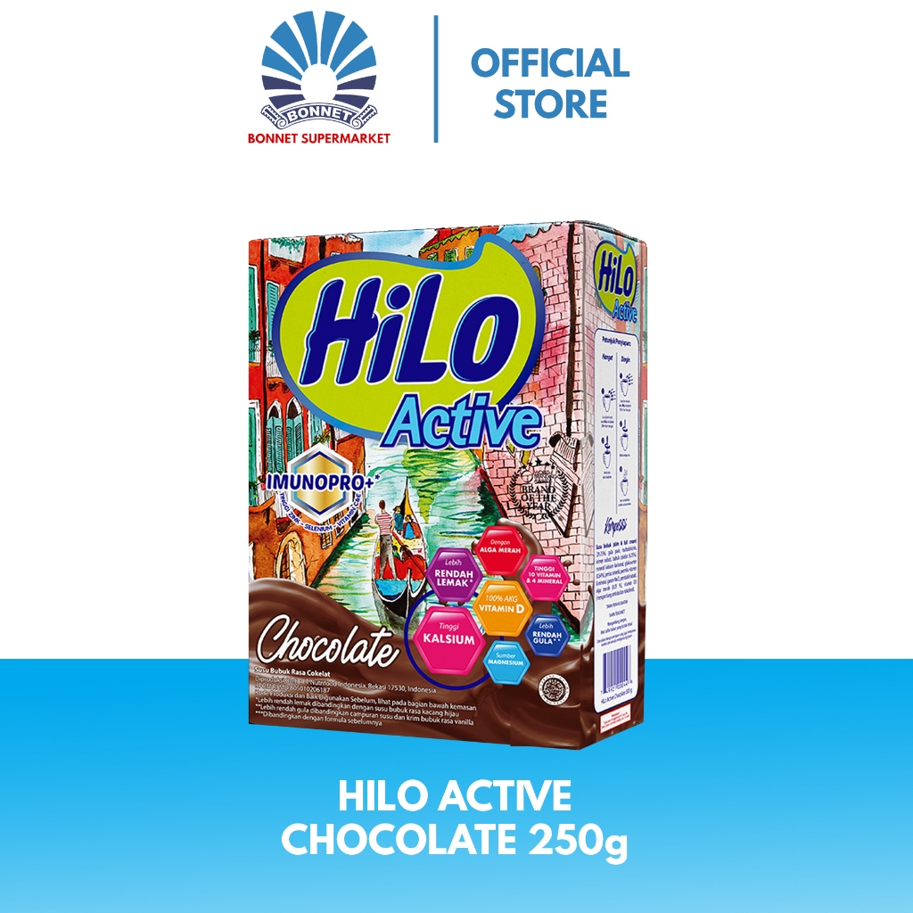 Jual Hilo Active Chocolate 250gr - Susu Tinggi Kalsium Lebih Rendah ...