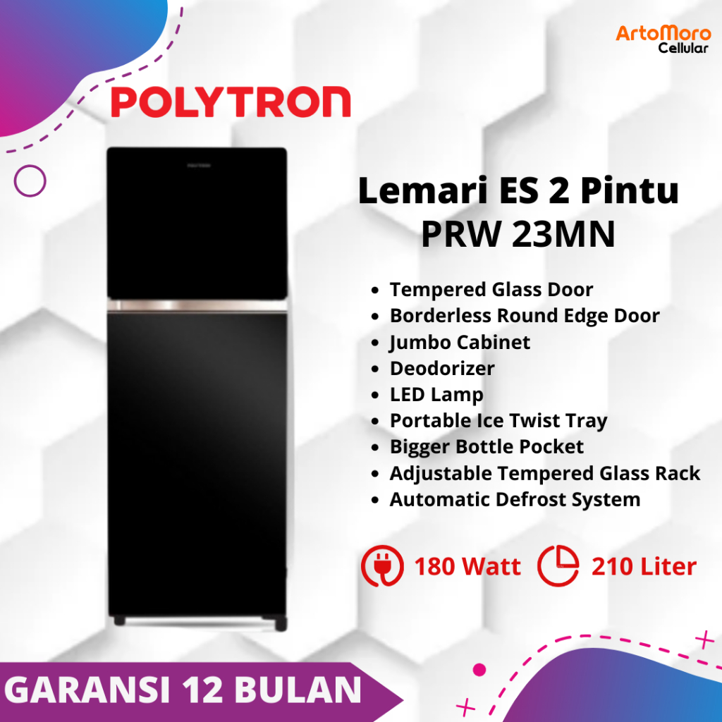 Jual Lemari Es | POLYTRON Kulkas 2 Pintu Belleza Jumbo 220 Liter PRW ...