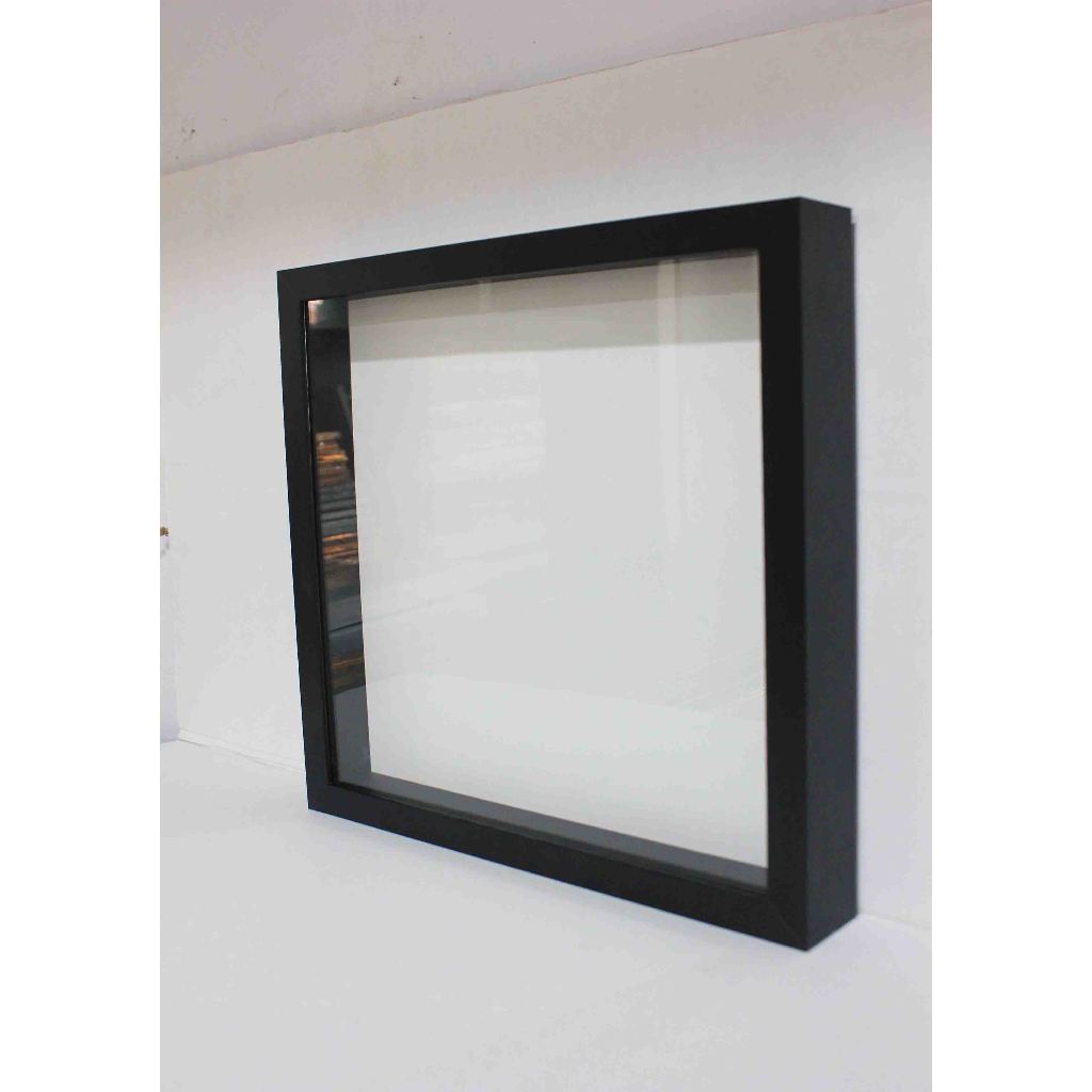 Jual Bingkai Frame Blok kayu 3D Rongga 5cm 30x30 CM/Hitam/Kaca | Shopee ...