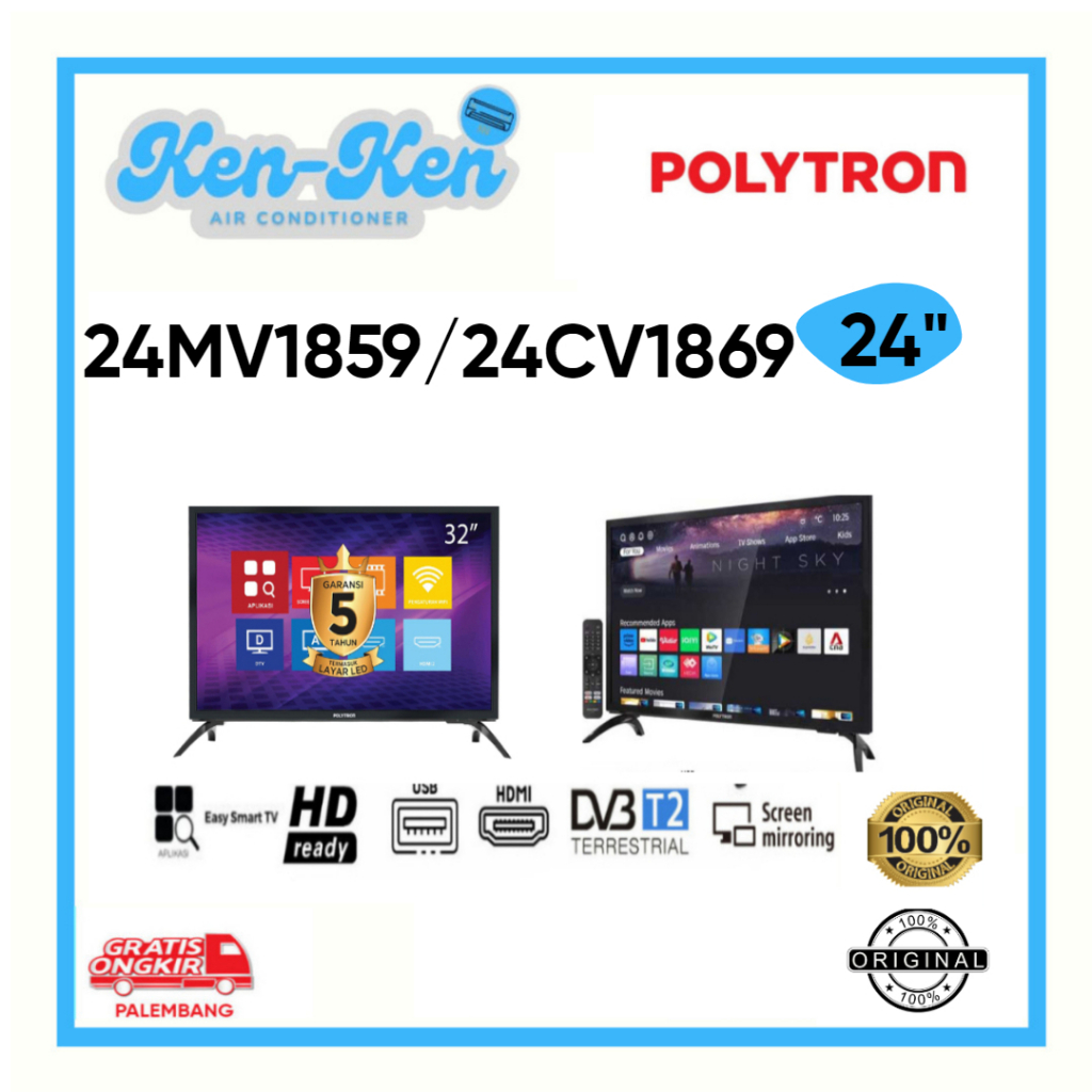 Jual TV LED Digital Polytron 24MV1859 /24CV1869 Polytron 24 Inch smart ...