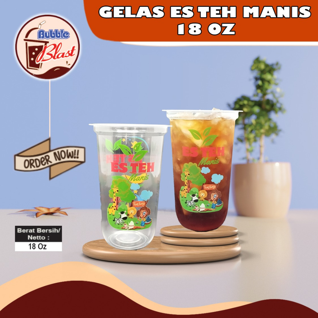 Jual Cup Oval 18 OZ - Motif ES TEH MANIS - Gelas Plastik Printing ...