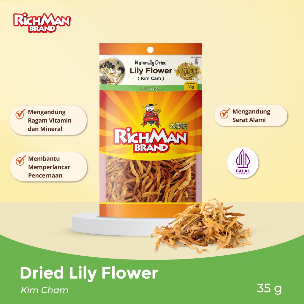 Jual RichMan Brand Dried Lily Flower (Kim Cham) 35 gr | Shopee Indonesia