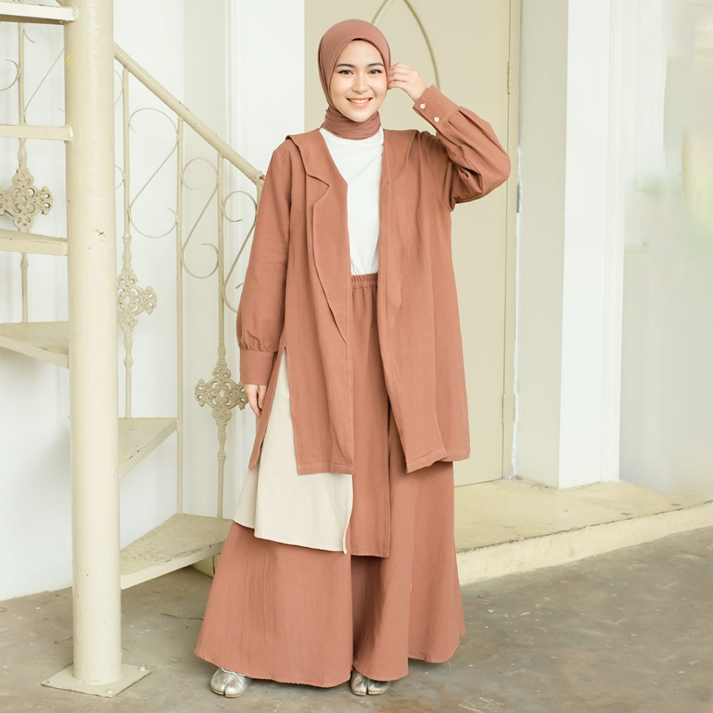 Jual Lozy Hijab - Tami Set (One Set Linen Rok & Outer) | Shopee Indonesia