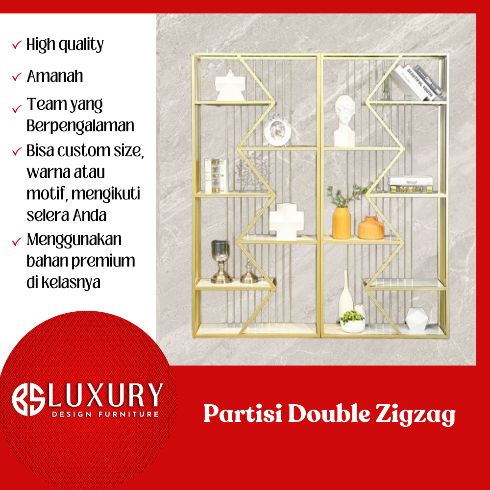 Jual 1 SET Partisi Zigzag Vertikal Sekat Ruangan Premium Design ...