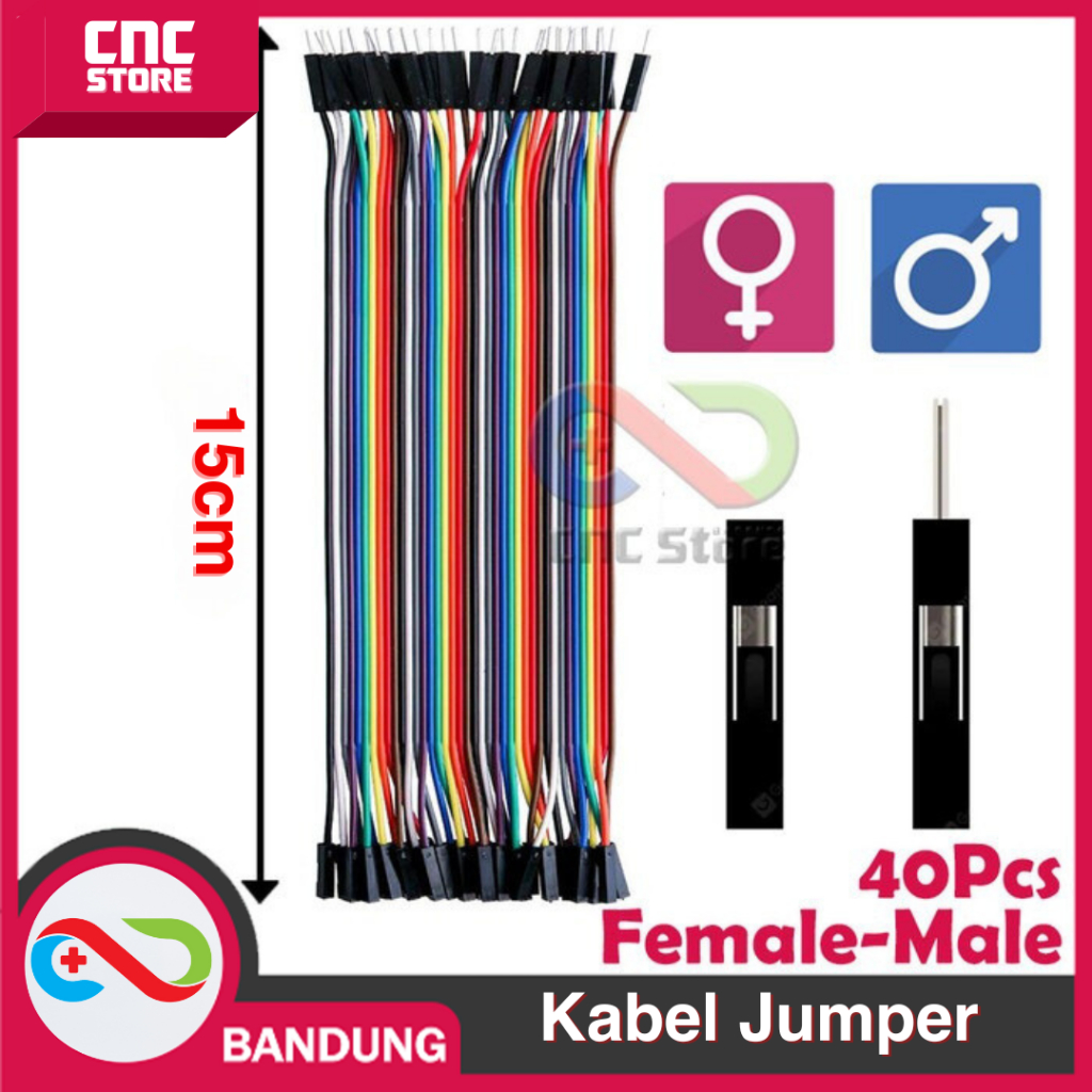Jual 40PCS KABEL JUMPER CABLE 15CM MALE TO MALE & FEMALE TO FEMALE ...