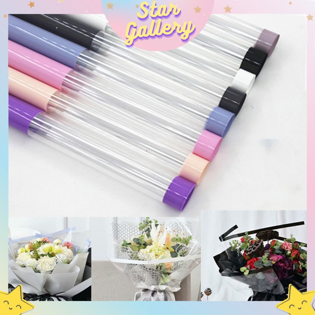 Jual Kertas Buket Bunga Transparan List Warna Flower Wrapping OPP Color ...