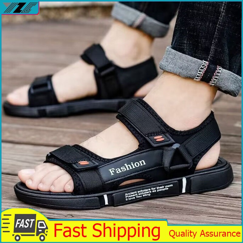 Jual Hitam Sendal Gunung Pria Traveling Outdoor Casual Sandal Pria ...