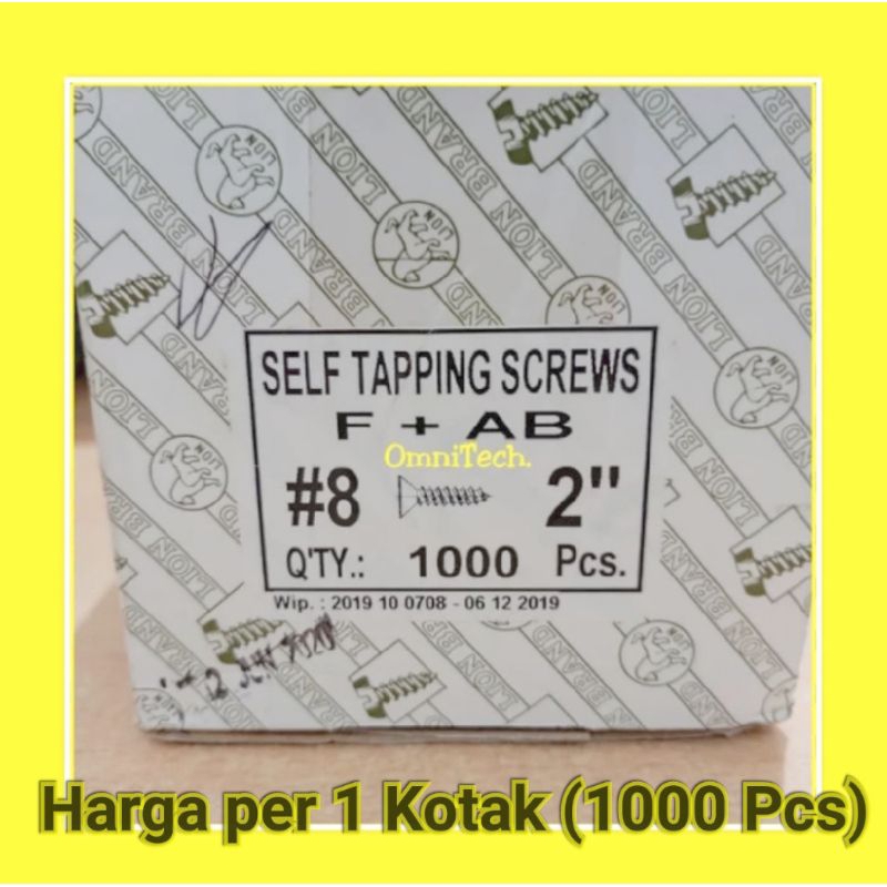 Jual Sekrup Tap Tapping Screw FAB FH Kepala Rata (+) Moon Lion 8x2" 8 x ...
