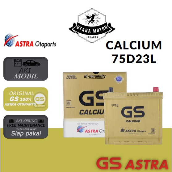 Jual GS ASTRA CALCIUM Aki Kering Mobil 75D23L 12V 65Ah Alphard Camry Toyota | Shopee Indonesia