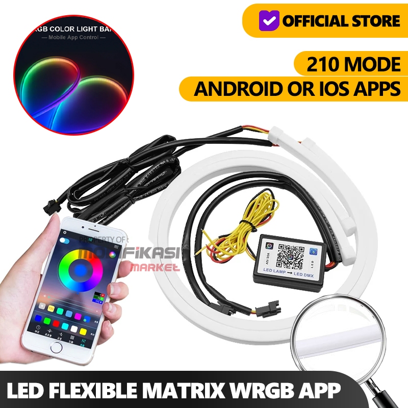 Jual SEPASANG Lampu LED Alis DRL Flexible Matrix WRGB App 30cm 60cm RGB ...