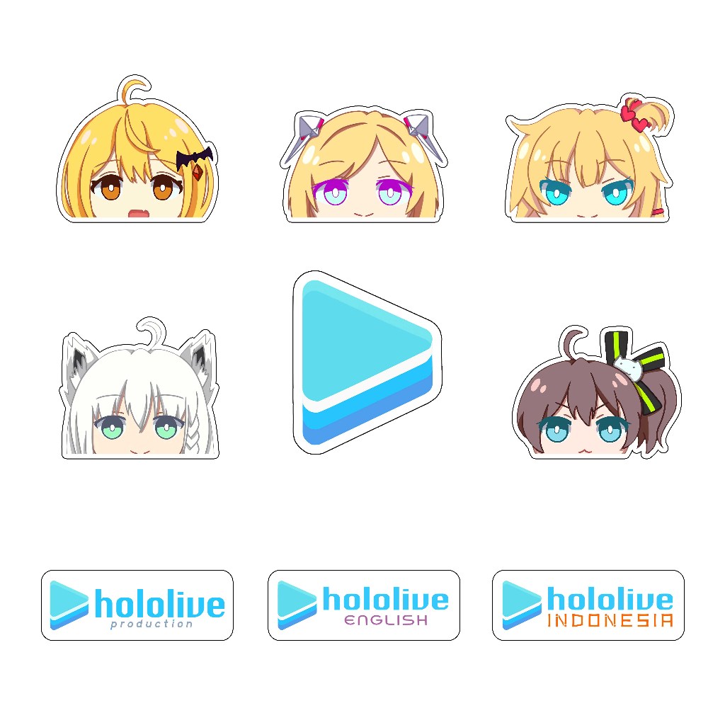 Jual Sticker vinyl anime vtuber HOLOLIVE JAPAN GEN 1 PEEKER SET ...