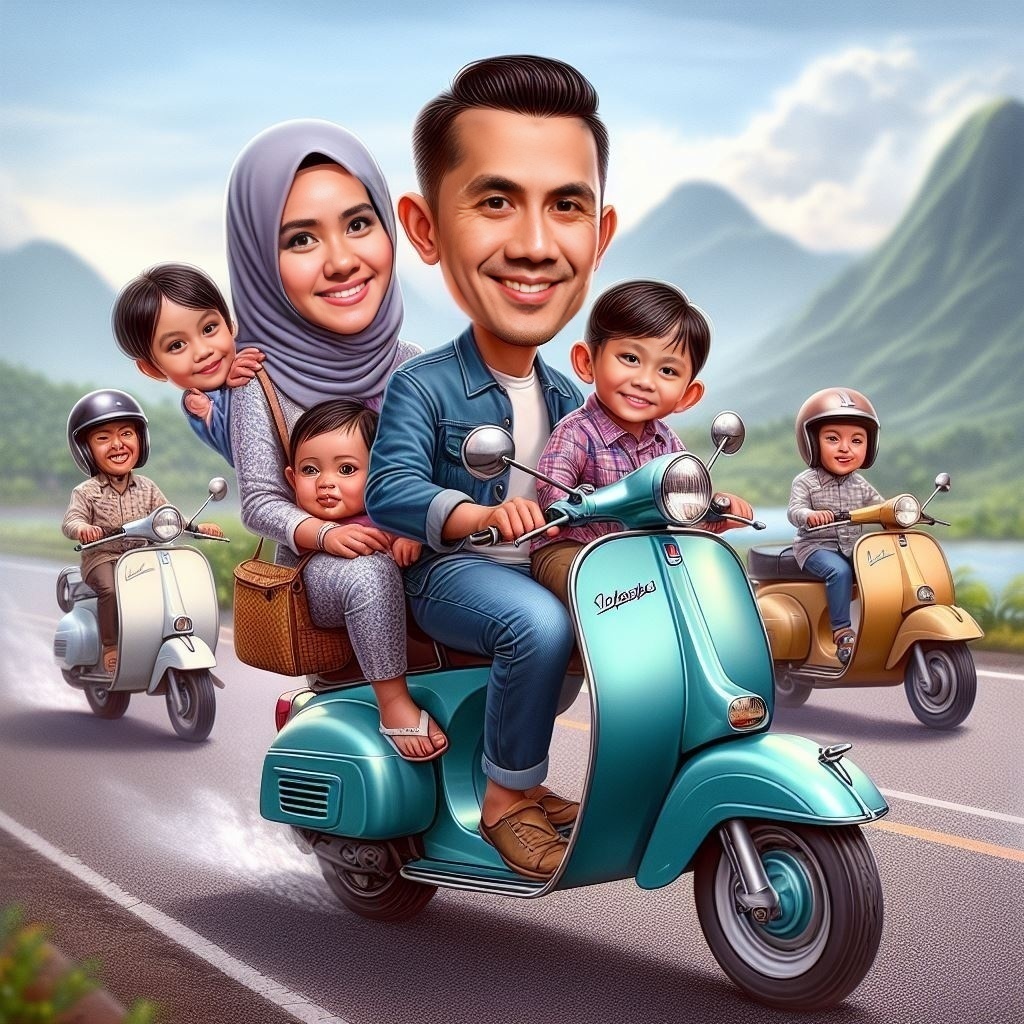 Jual Custom Foto Karikatur Wajah | Foto Keluarga | Kado Hadiah | Edit Digital | 3 Dimensi ...
