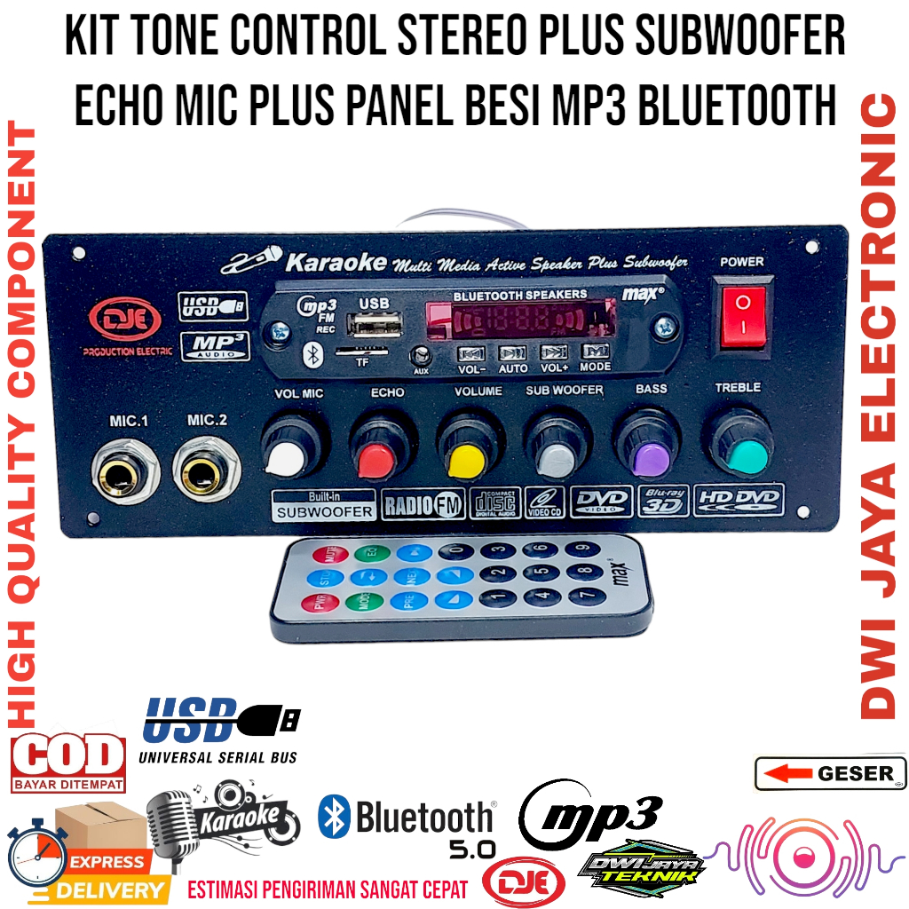 Jual Kit Tone Control Stereo Plus Subwoofer Echo Mic Hybris MP3 ...