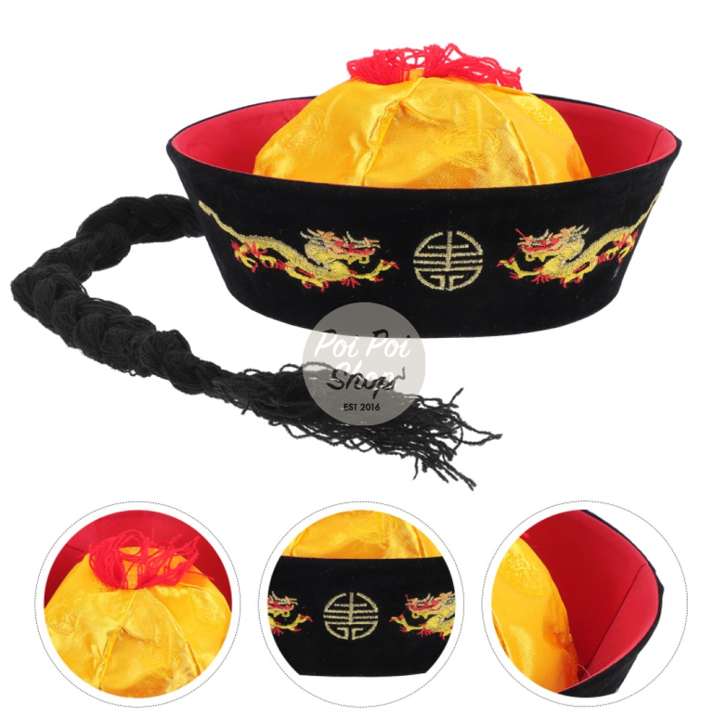 Jual Topi Imlek Anak Cheongsam Kostum Cina Raja Kaisar Manchu Qing Naga ...