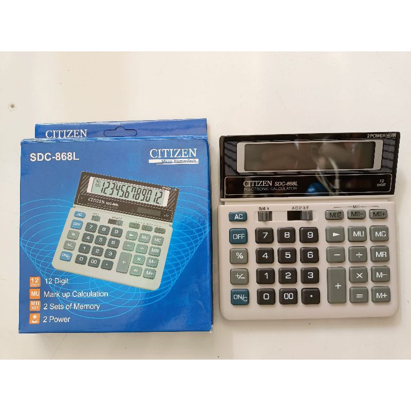 Jual Kalkulator / Calculator Hitung Besar CITIZEN SDC-868L 12 Digit ...