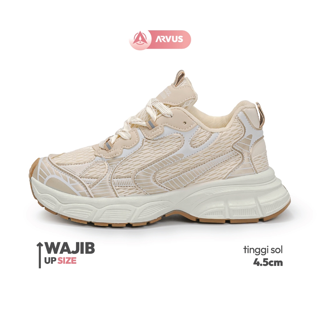 Jual Arvus Zoe Sepatu Fashion Sporty Wanita White & Cream | Shopee ...