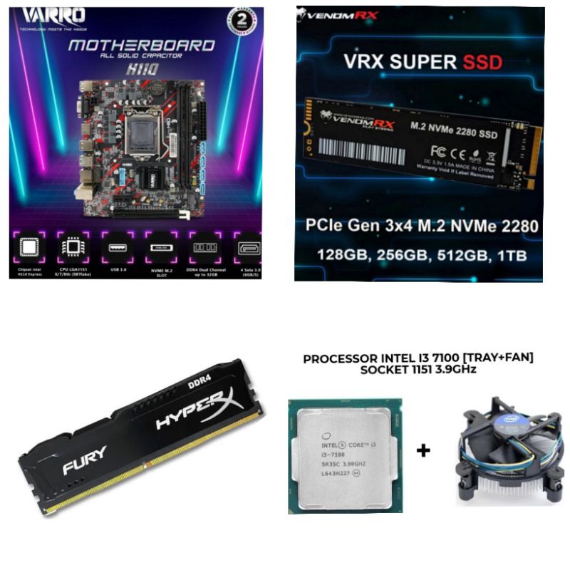 Jual Paket Rakitan Processor Intel Core I3 7100 Gen 7 Socket Lga 1151 Ddr4 Nvme Shopee Indonesia