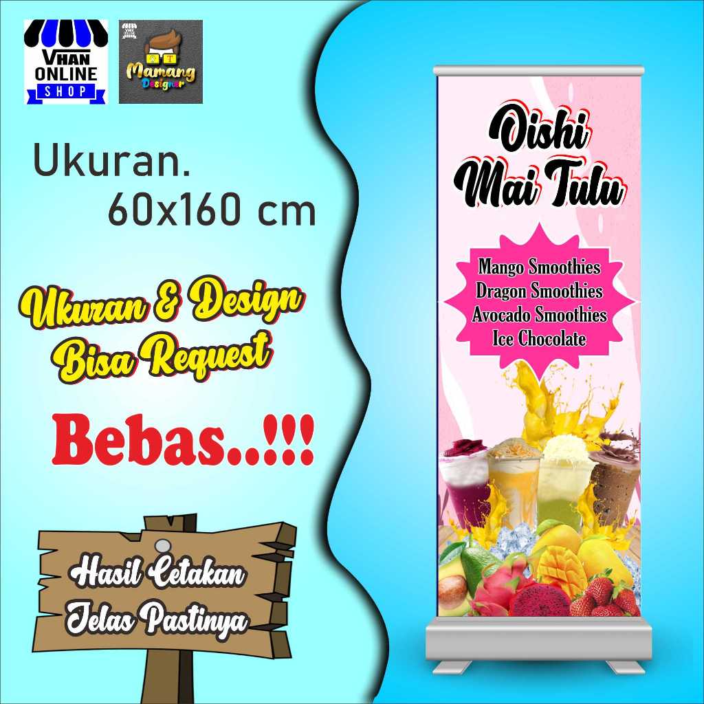 Jual Request Banner, Spanduk Jualan Buah Kocok, Smoothies Fruits, Pink ...