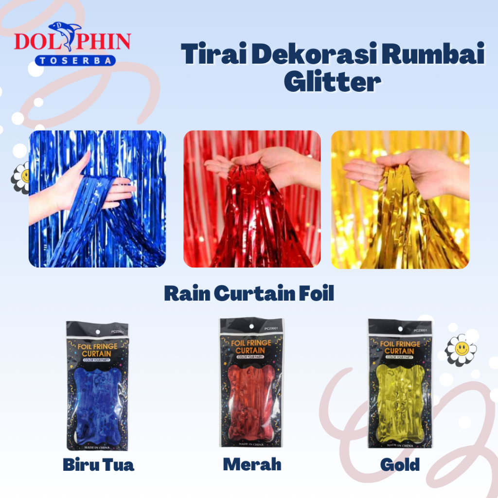 Jual Rain Curtain Foil - Tirai Rumbai Dekorasi / Background / Backdrop ...