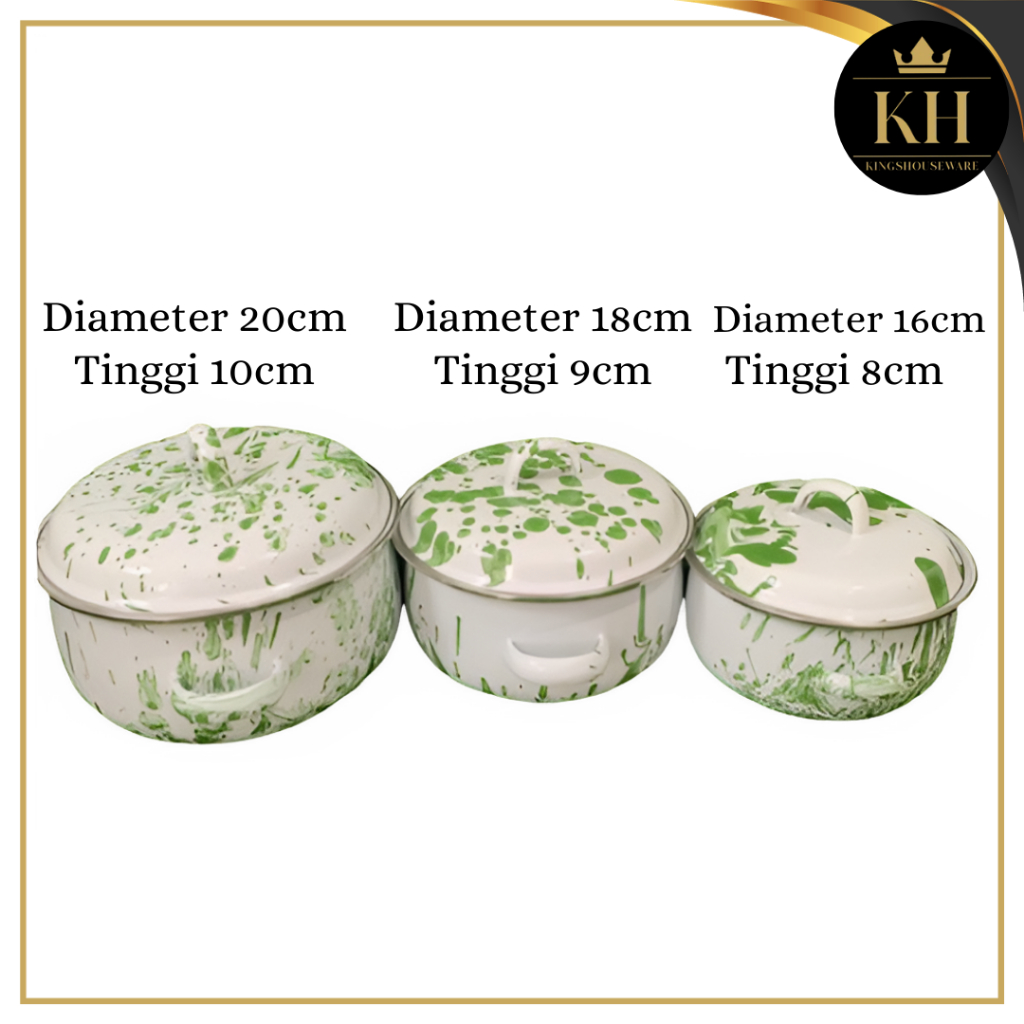 Jual Kh- Panci Enamel Brilik / Panci set 3pcs Enamel Brilik / Panci ...